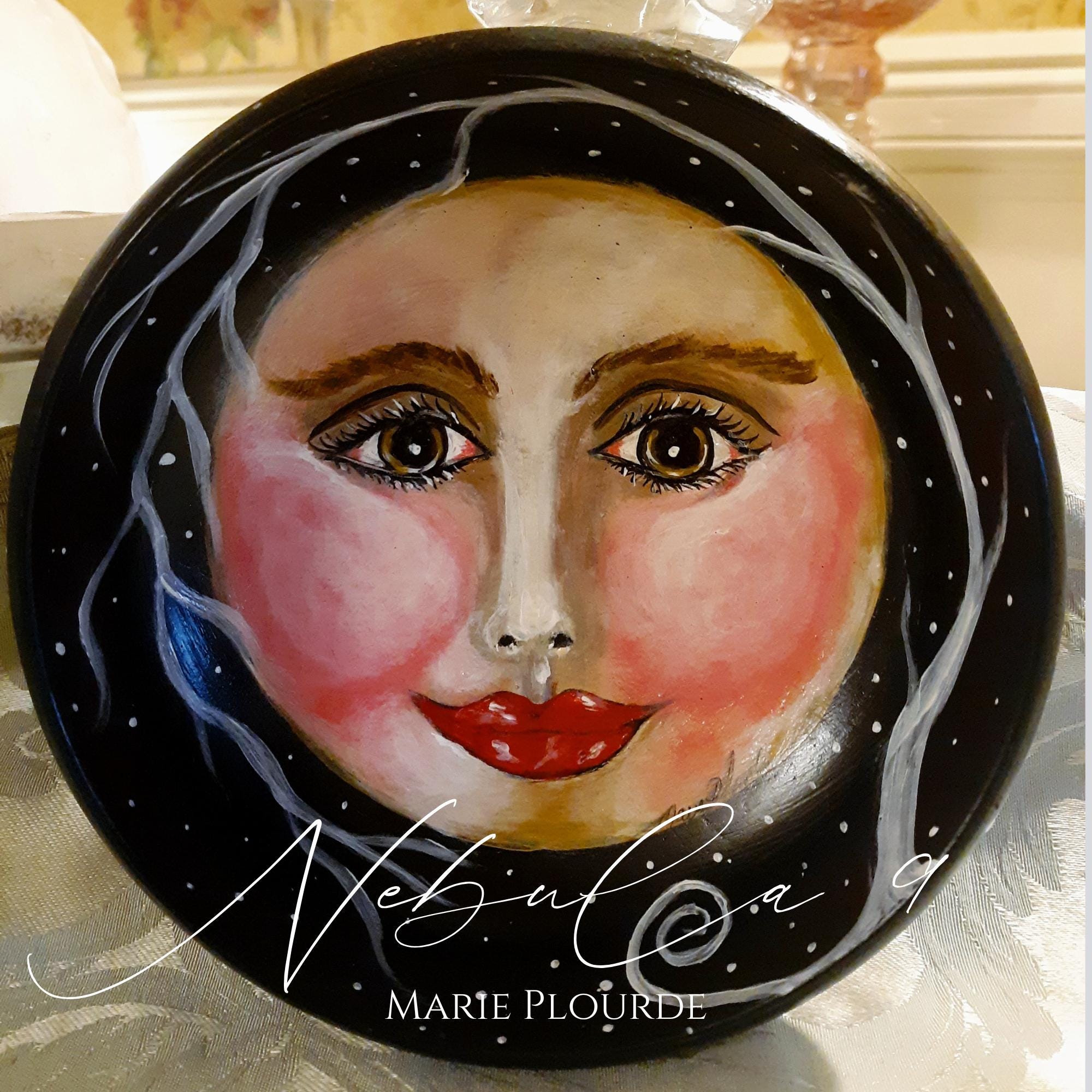 Hand Painted Moon Face - Whimsy Celestial Moon Face Painting - Moon ...