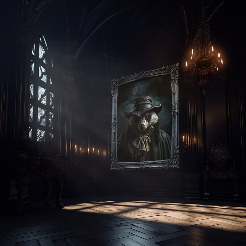 The Bandit Vintage Gothic Poster Print, Badger, Gothic Fantasy Artwork ...