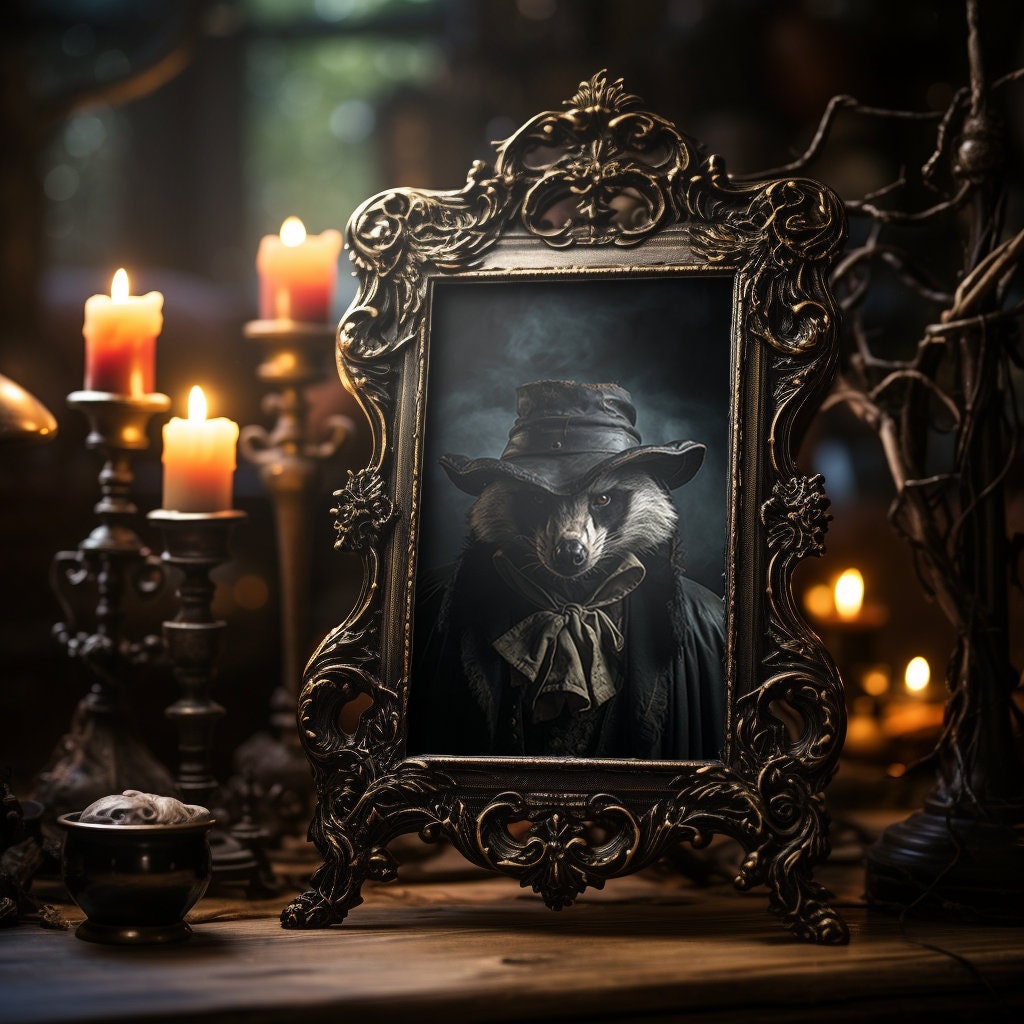 The Bandit Vintage Gothic Poster Print, Badger, Gothic Fantasy Artwork ...