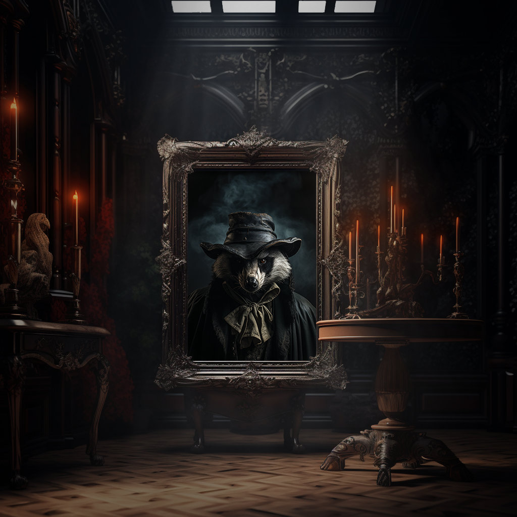 The Bandit Vintage Gothic Poster Print, Badger, Gothic Fantasy Artwork ...