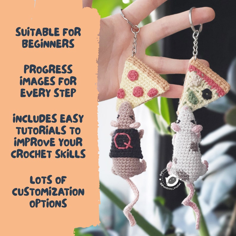 Pizza Rat - Crochet Pattern DIGITAL PDF - Amigurumi Tutorial for a Cute ...