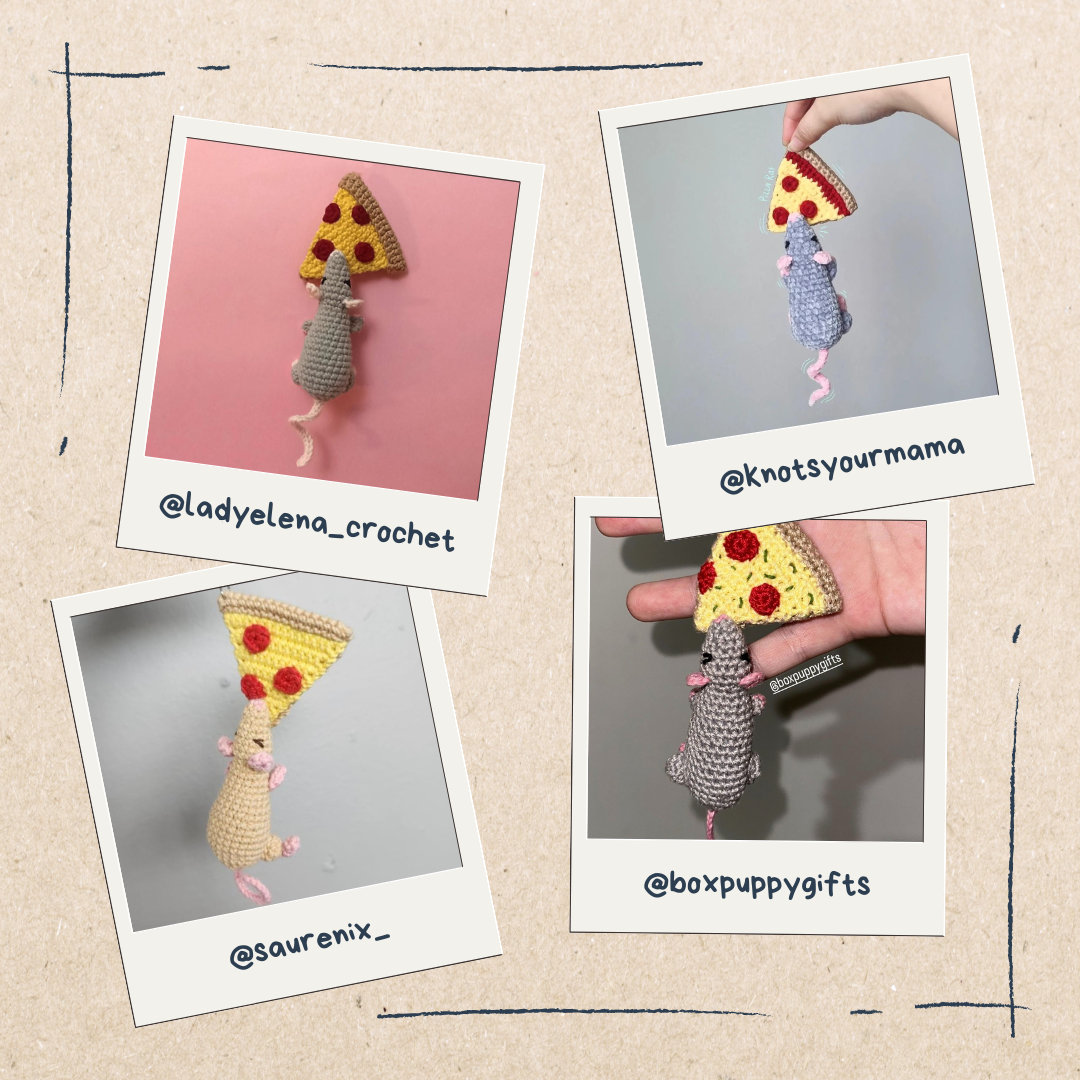 Pizza Rat - Crochet Pattern DIGITAL PDF - Amigurumi Tutorial for a Cute ...
