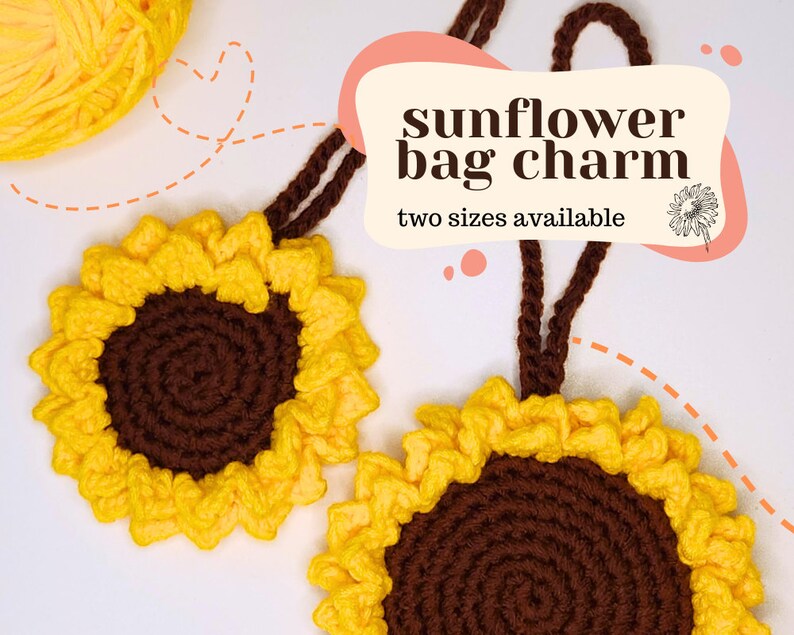 Custom Crochet Bag, Small Handmade Sunflower Accessories Bag ...
