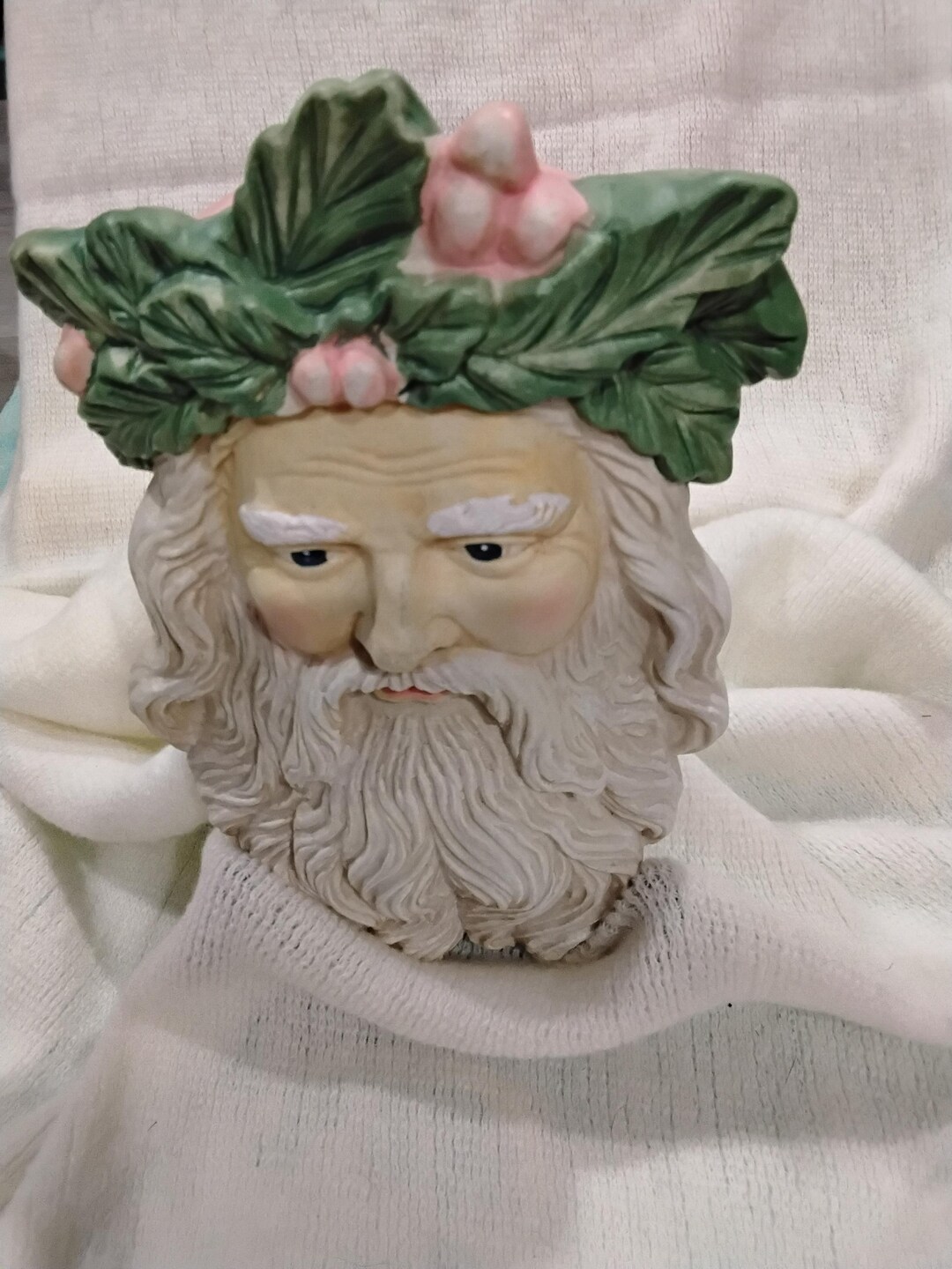 Vintage Ceramic Santa Head Chalkware - Etsy