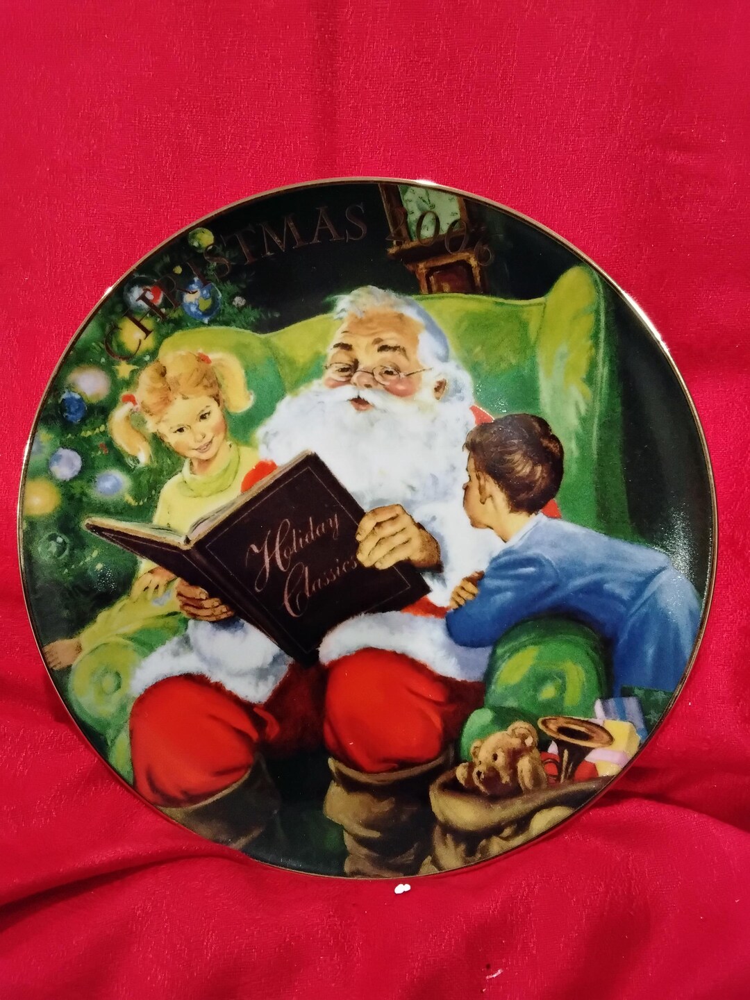 Avon Collector Plate 2006 Storytime With Santa - Etsy