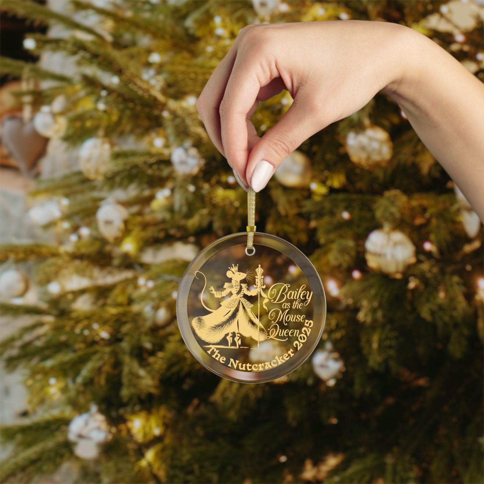 Mouse Queen Nutcracker Personalized Glass Christmas Ornament Nutcracker ...