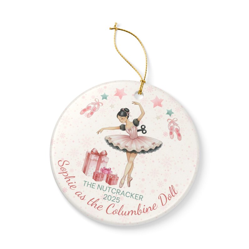 Columbine Doll Nutcracker Ornament, Personalized Ballet Doll Christmas ...
