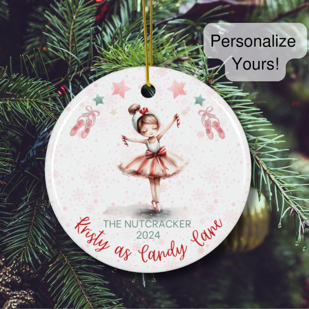 Candy Cane Nutcracker Ballet Party Personalized Christmas Ornament ...