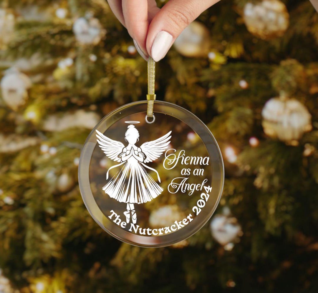 Personalized Nutcracker Angel Glass Christmas Ornament, Nutcracker ...
