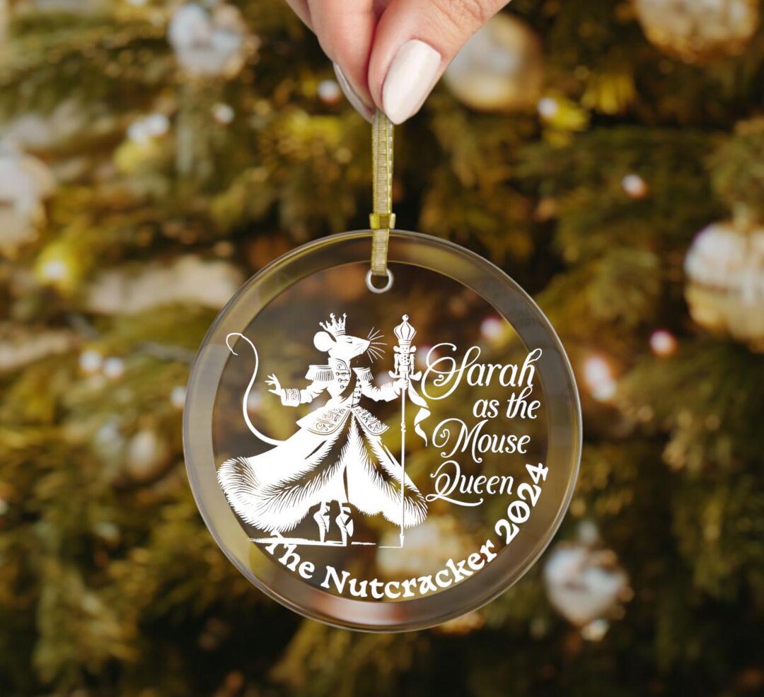 Mouse Queen Nutcracker Personalized Glass Christmas Ornament Nutcracker ...