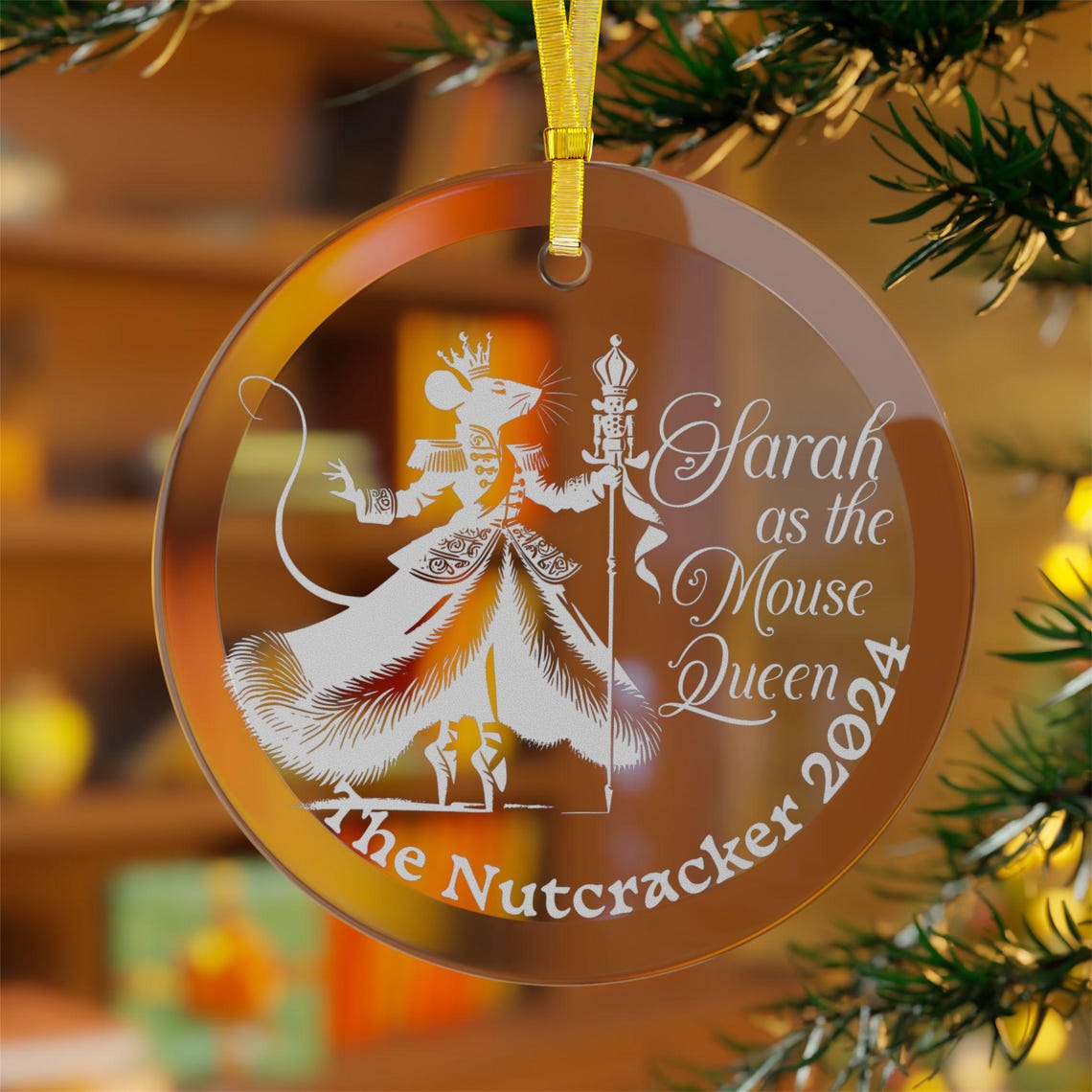 Mouse Queen Nutcracker Personalized Glass Christmas Ornament Nutcracker ...