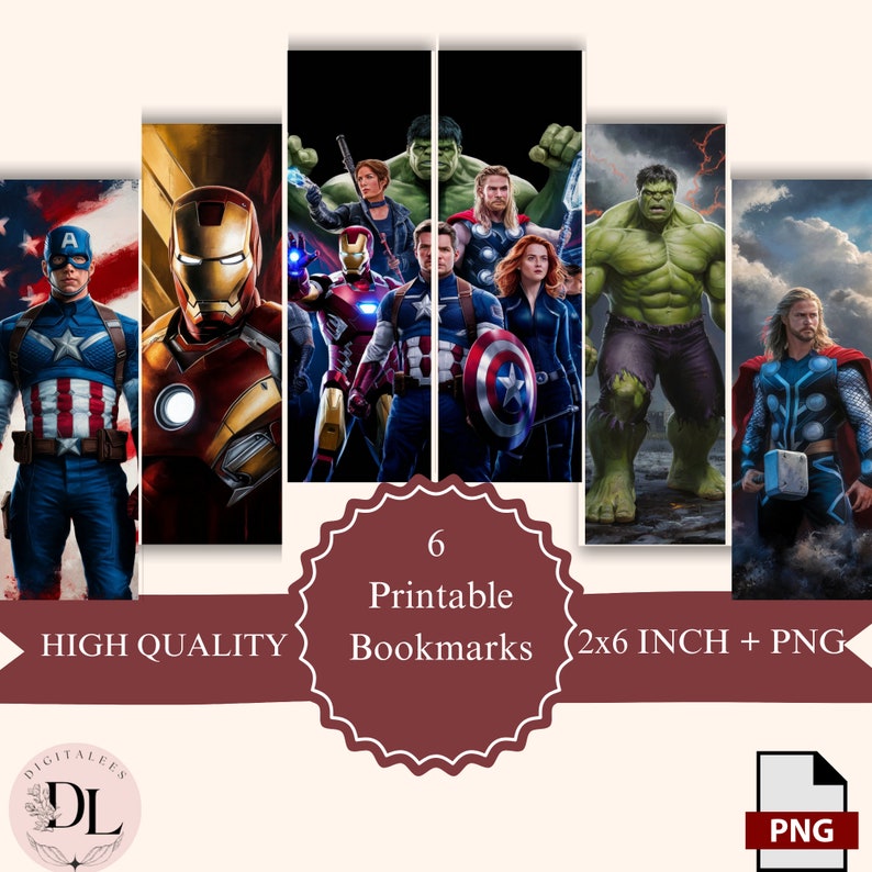 Avengers Bookmarks, Superhero Bookmarks, Avengers Characters, Printable ...