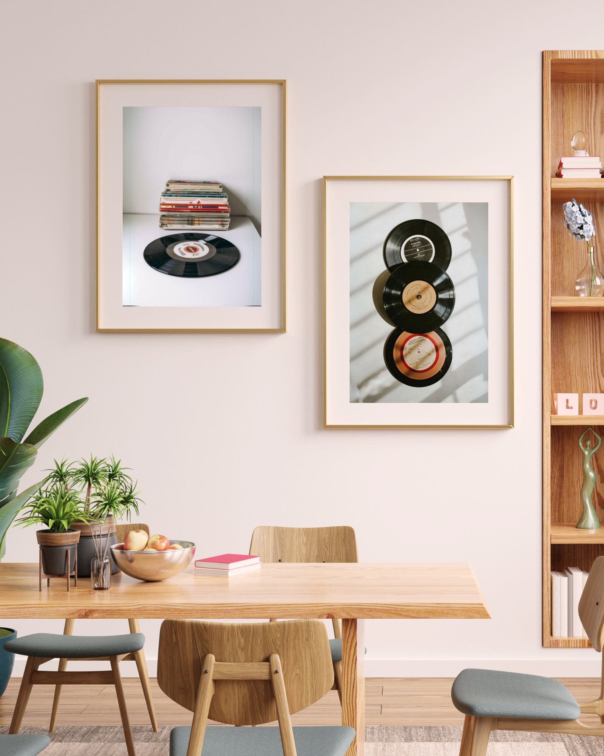 Vinyl Records Wall Art Set of 3, Record Player Print Gift for Music ...