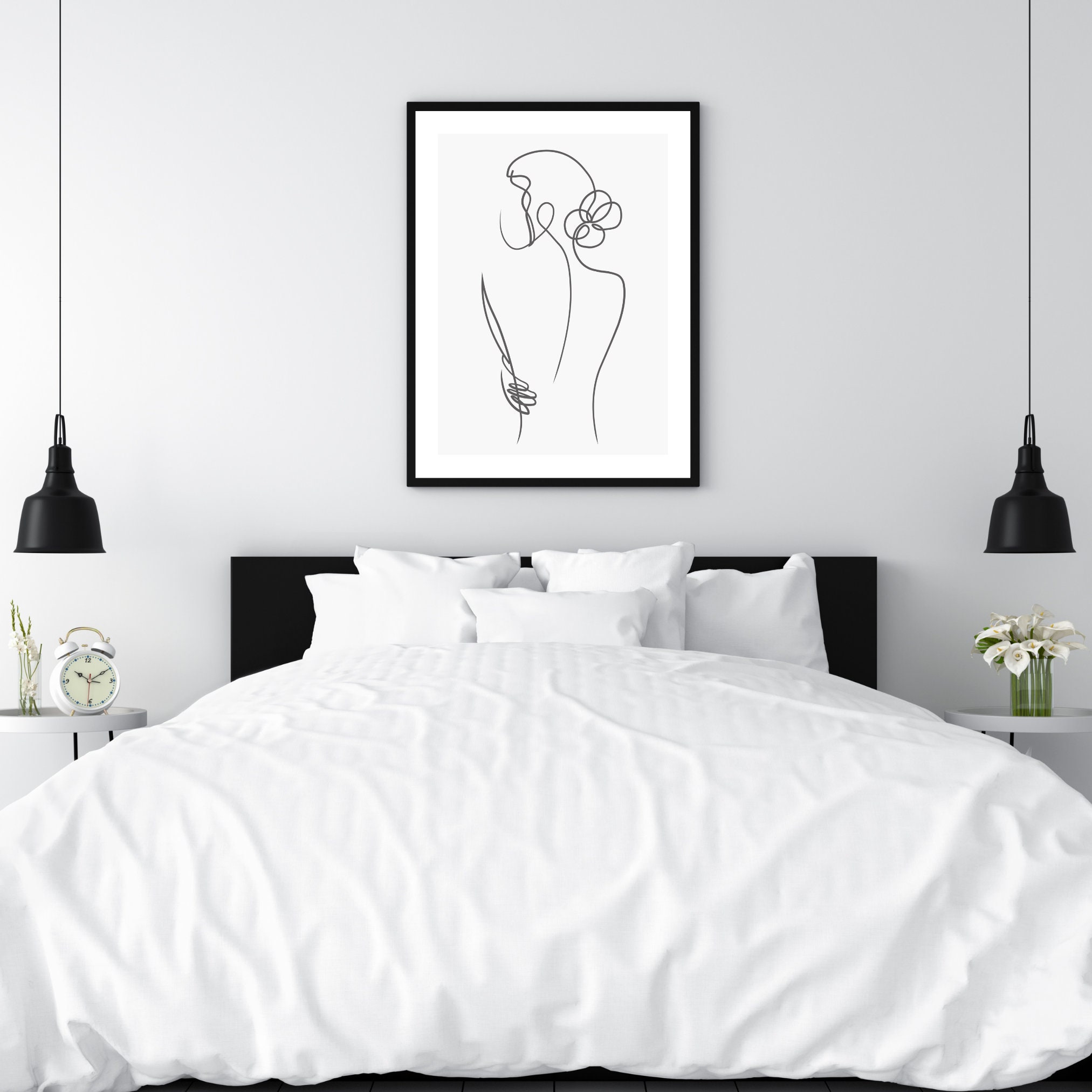 Woman Line Drawing Art Print Set of 3, Female Print Poster, Woman Body ...
