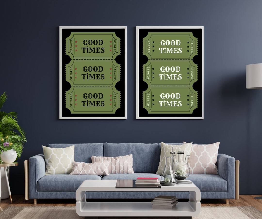 Trendy Wall Art Prints Retro Good Times Ticket Print, Retro Poster Bar ...