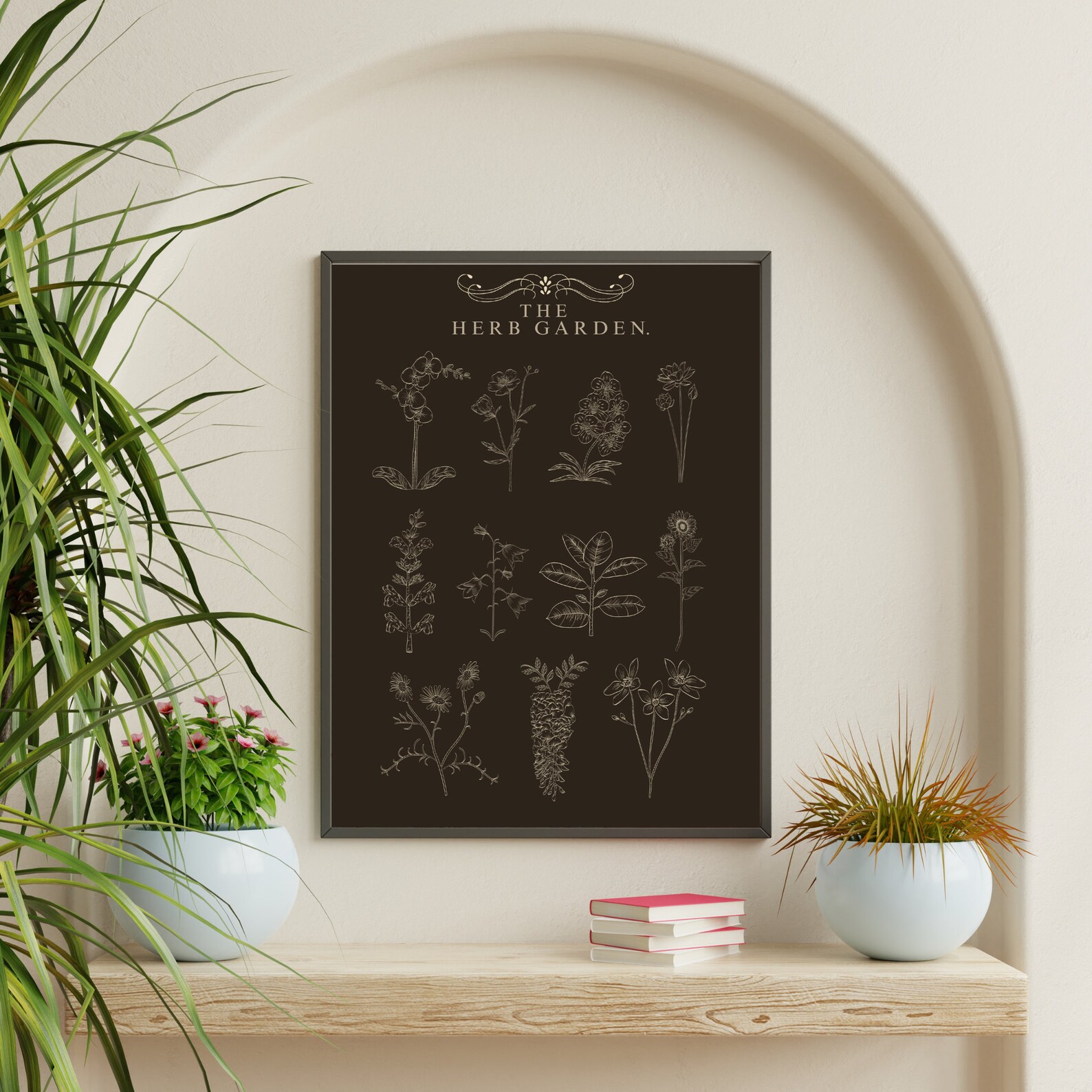 Vintage Herb Garden Poster,herb and Vegetable Prints, Kitchen Wall Art ...