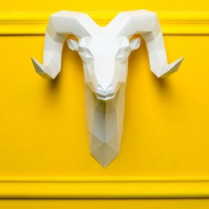 Ram Head: Digital Files for Papercraft. Printable PDF Template. 3d ...
