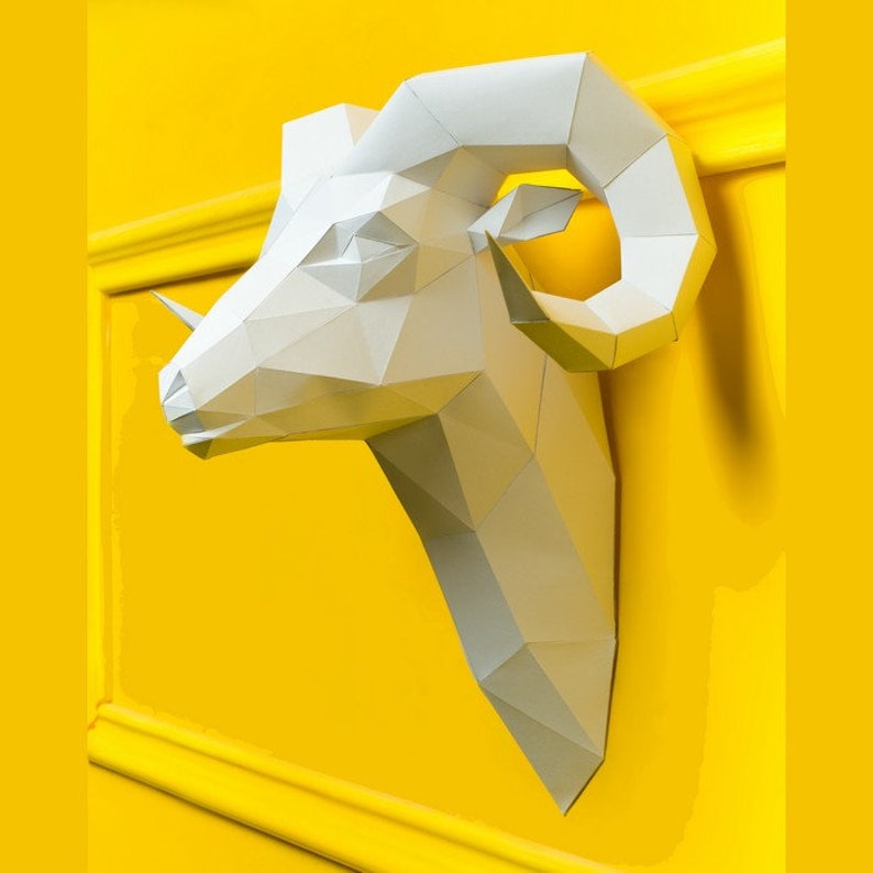 Ram Head: Digital Files for Papercraft. Printable PDF Template. 3d ...