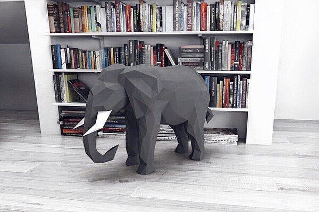 Big Elephant Origami Paper Decor - Digital Files for Papercraft ...