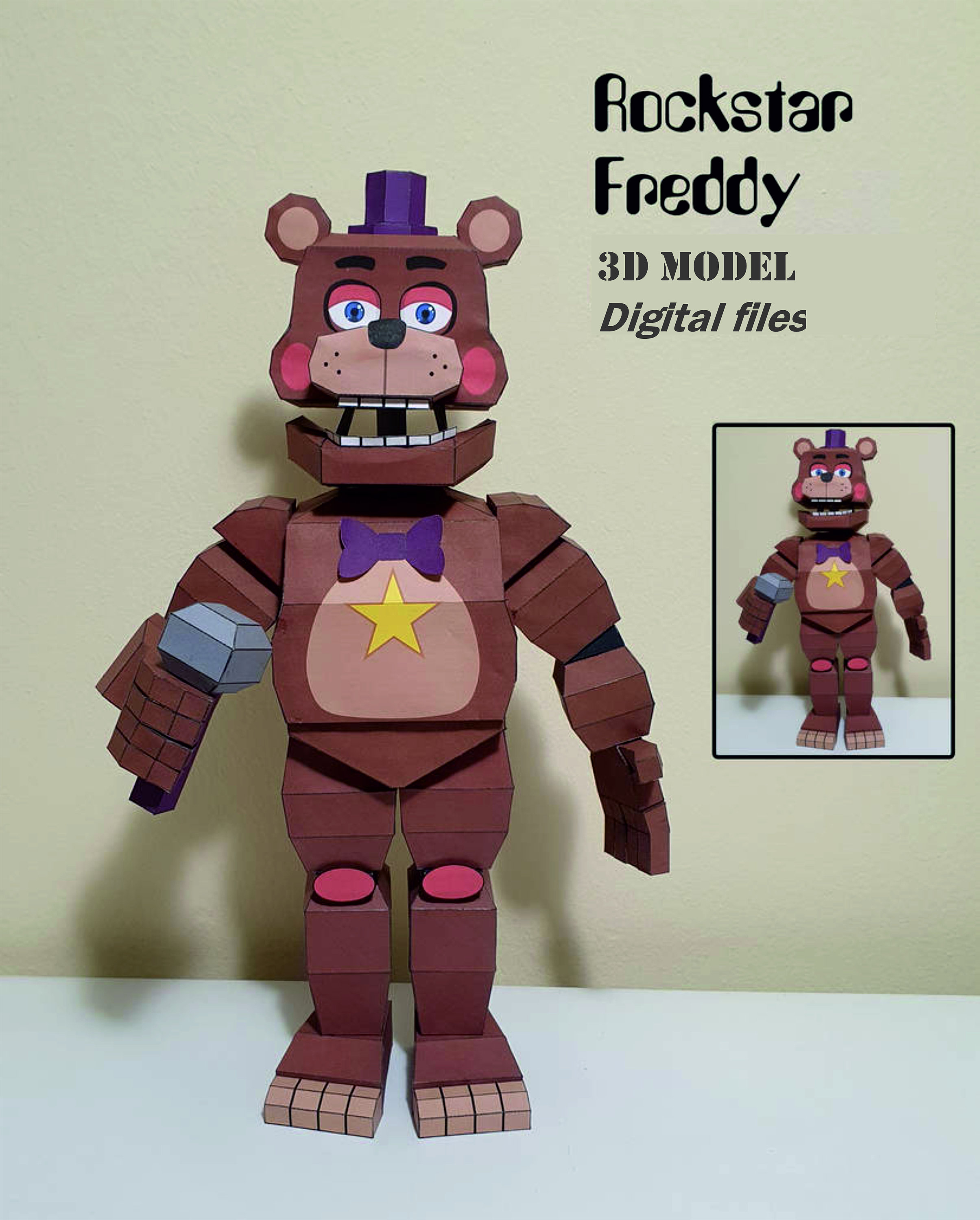 Rockstar Freddy (five Nights at Freddy's) Papercraft DIY Digital Files ...
