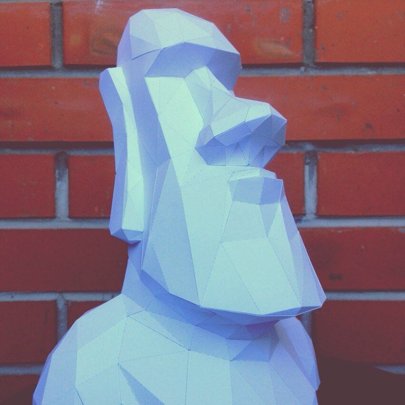 Moai Statue 3D Papercraft PDF Template, DIY Decor - Etsy