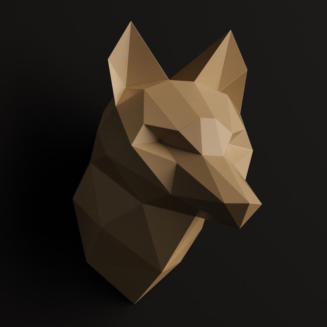 Fox Head 3D DIY Digital Files for Papercraft. Printable PDF Template ...
