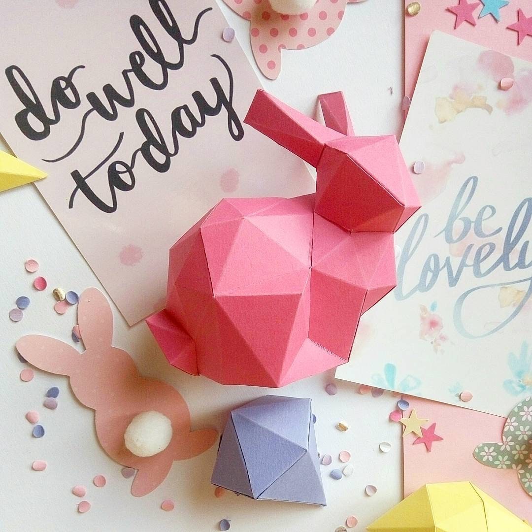 Rabbit: Origami Decor Digital Files for Papercraft. Printable PDF ...