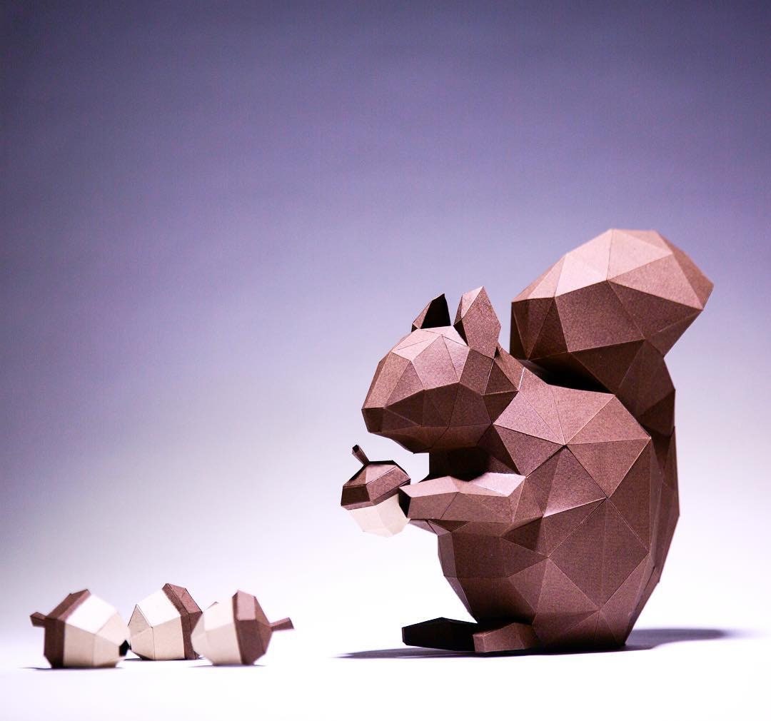 Squirrel Papercraft 3D DIY Digital Files for Papercraft. Printable PDF ...