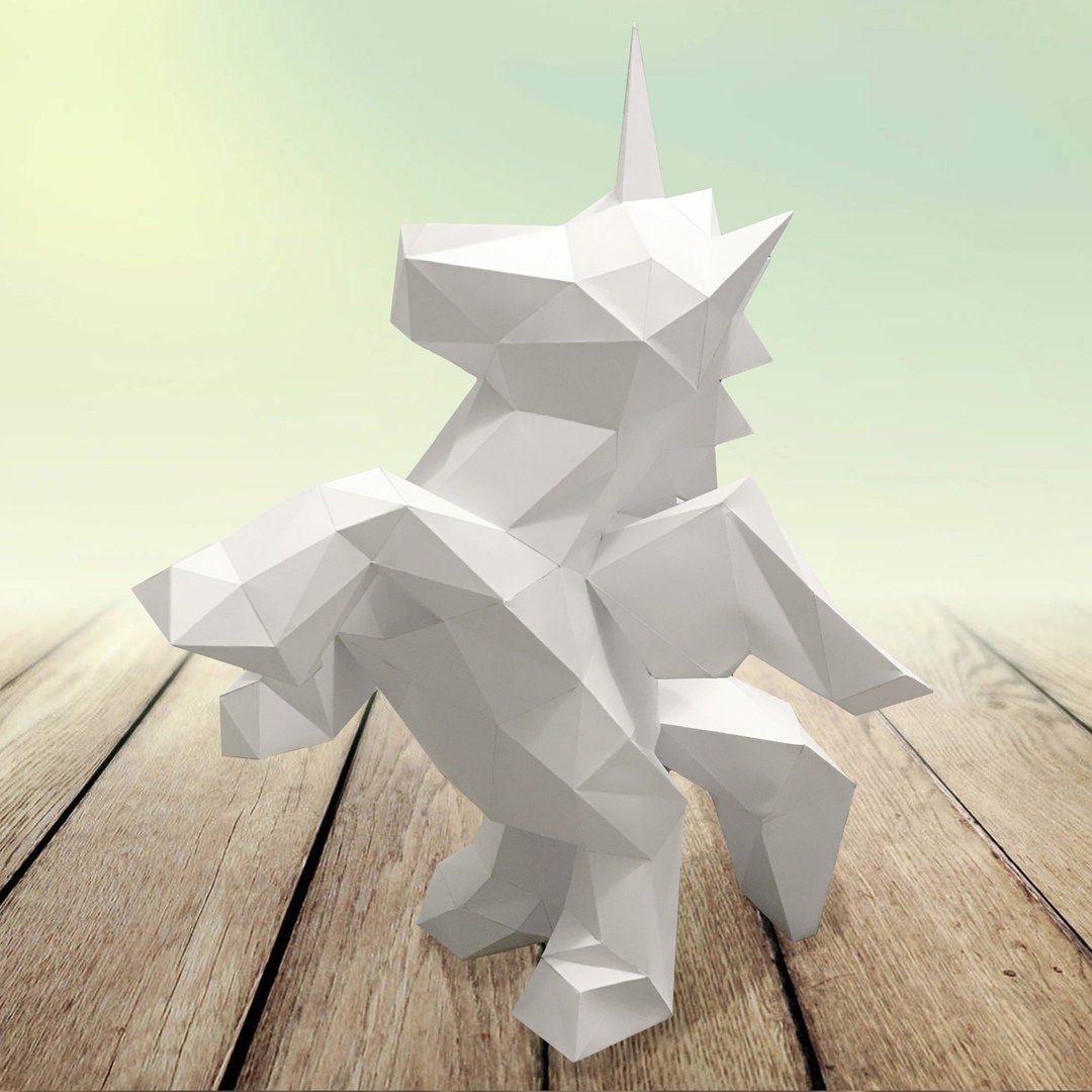 Unicorn Digital Files for Papercraft. Printable PDF Template. 3d ...