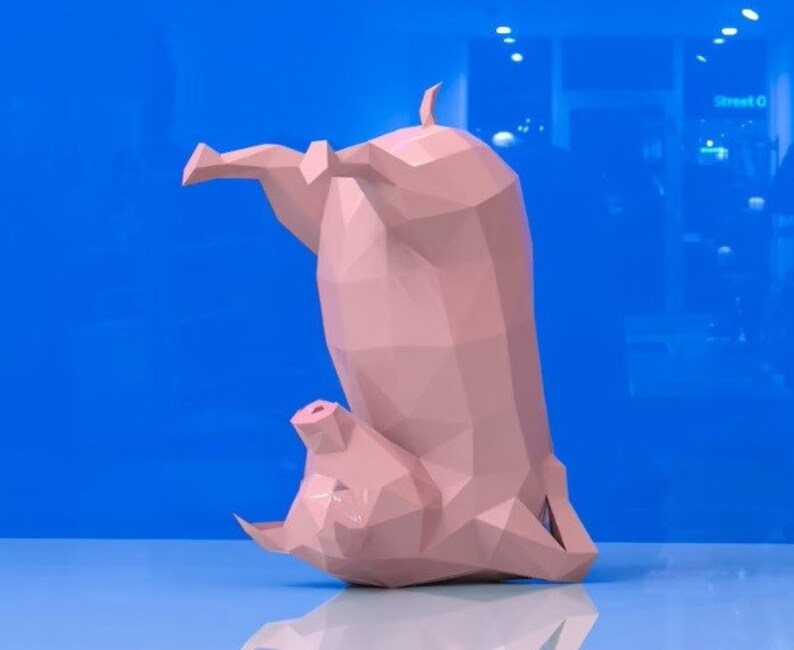 Yoga Pig: Digital Files for Papercraft. Printable PDF Template. 3d ...