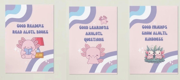 Classroom Poster Axolotl Themed Posters Inspirational Quotes Growth ...
