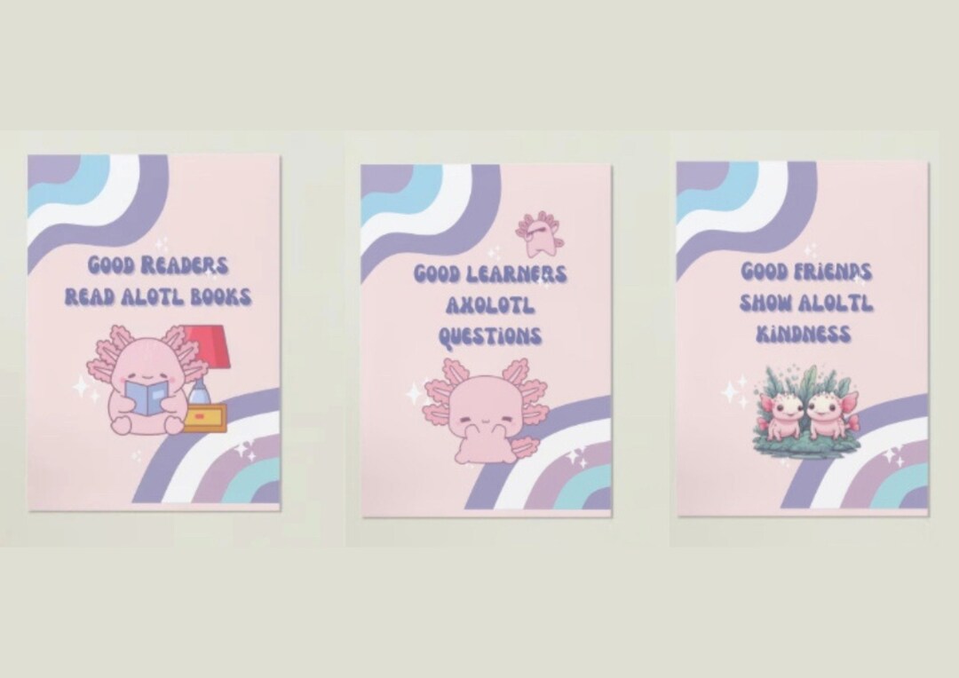 Classroom Poster Axolotl Themed Posters Inspirational Quotes Growth ...