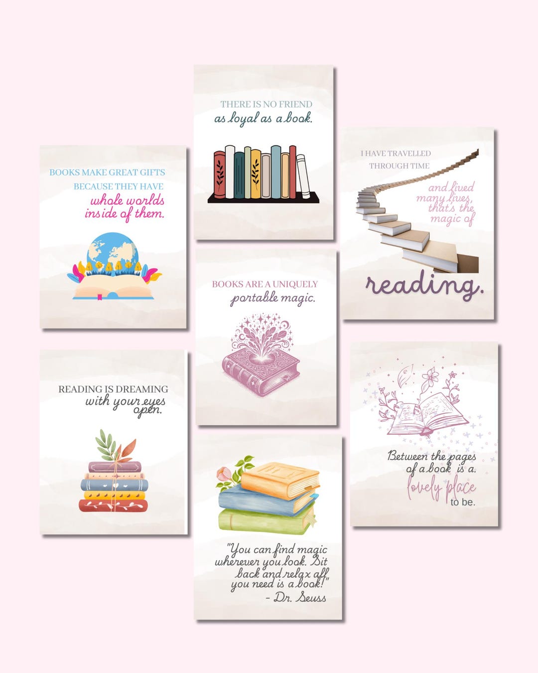 Classroom Posters 7 Inspirational Reading Quotes Poster Reading/ Book ...