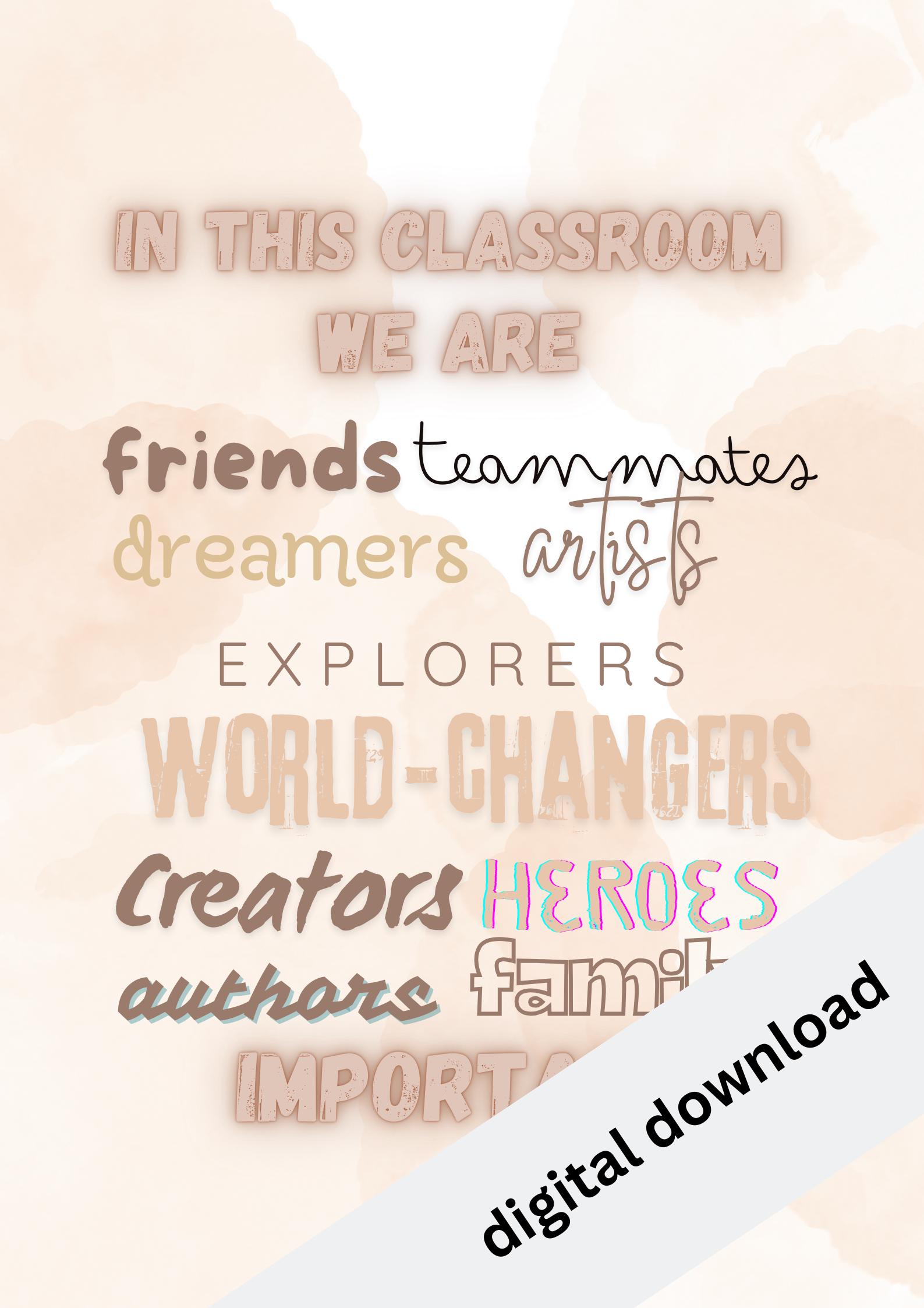 Classroom Poster, in This Classroom We Are, New Term Display, Class ...
