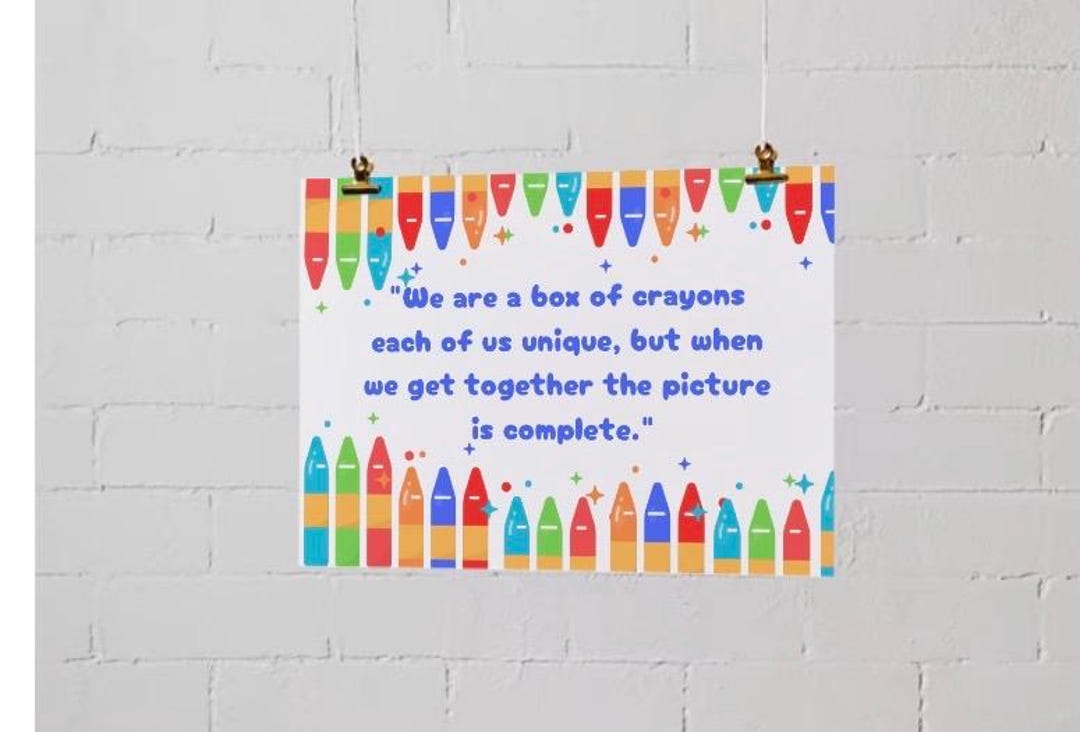 Classroom Posters Set "we Are a Box of Crayons..” Crayons/ Rainbow ...