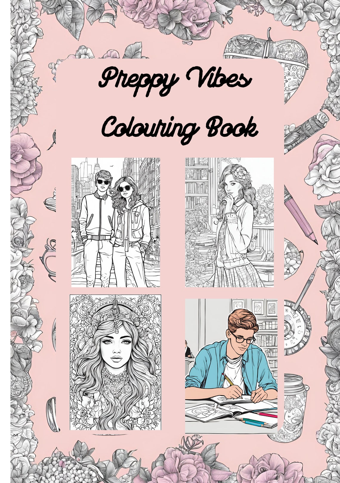 Preppy Mindfulness Colouring Book / Digital Colouring / Instand ...