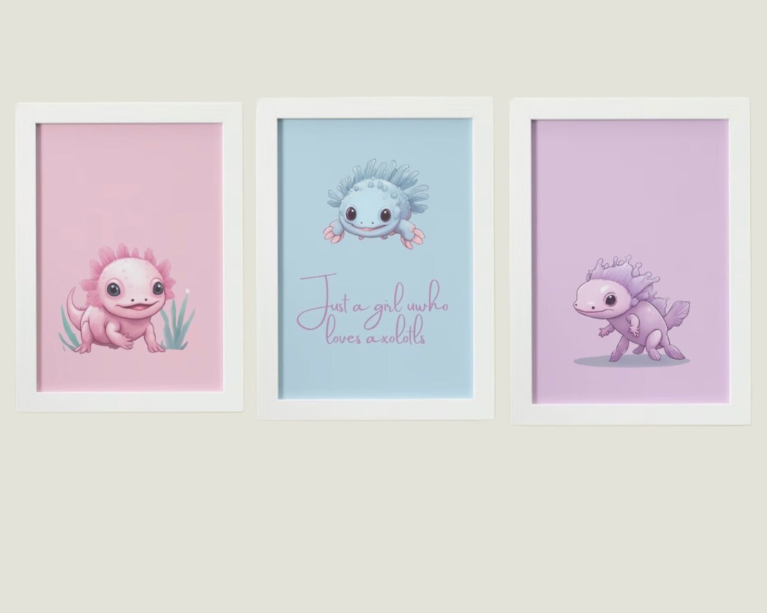 Axolotl Printable Posters Set of 3 - Etsy