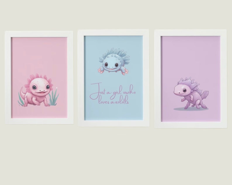 Axolotl Printable Posters Set of 3 - Etsy