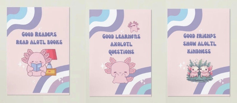 Classroom Poster Axolotl Themed Posters Inspirational Quotes Growth ...