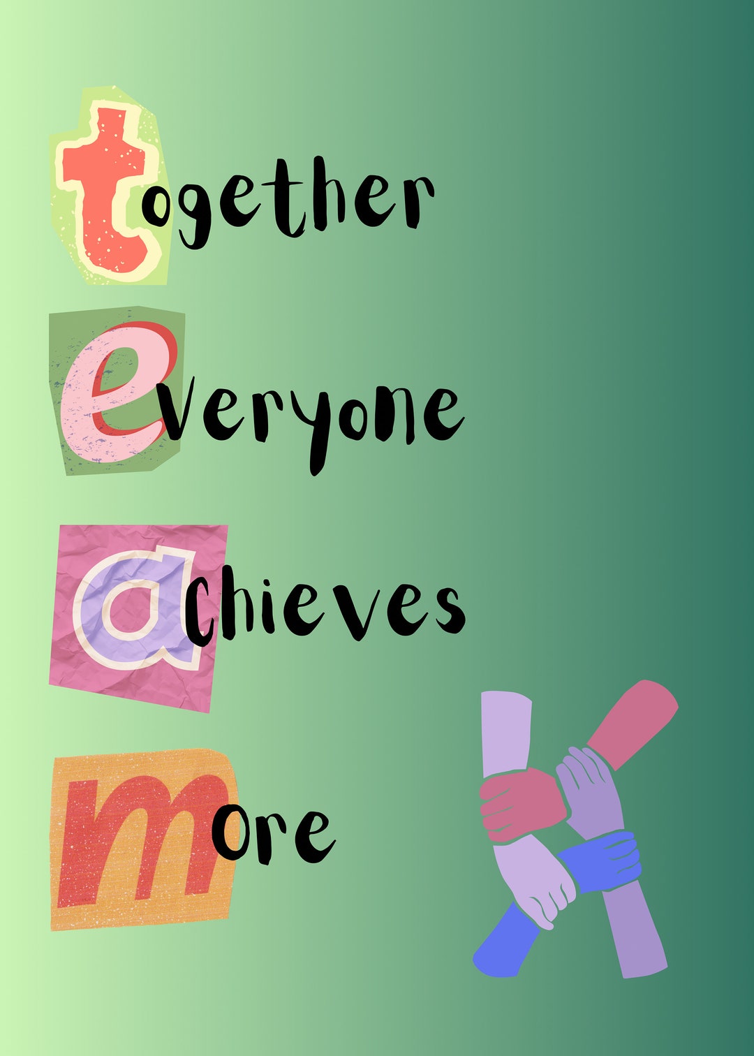 Classroom Poster together Everyone Achieves More. Inspirational Quotes ...