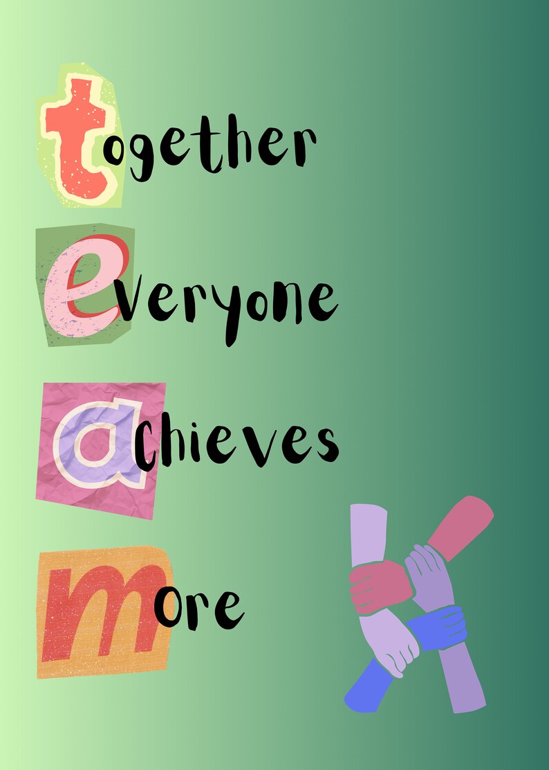 Classroom Poster together Everyone Achieves More. Inspirational Quotes ...