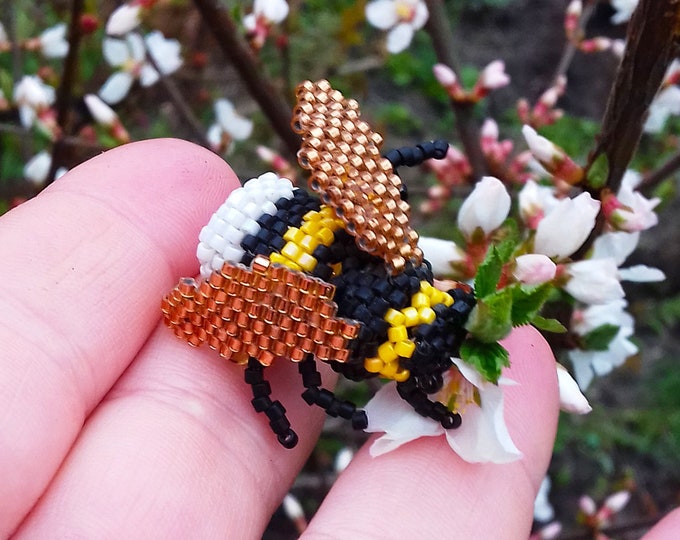 Beading Tutorial Bumblebee Step by Step Instruction - Etsy
