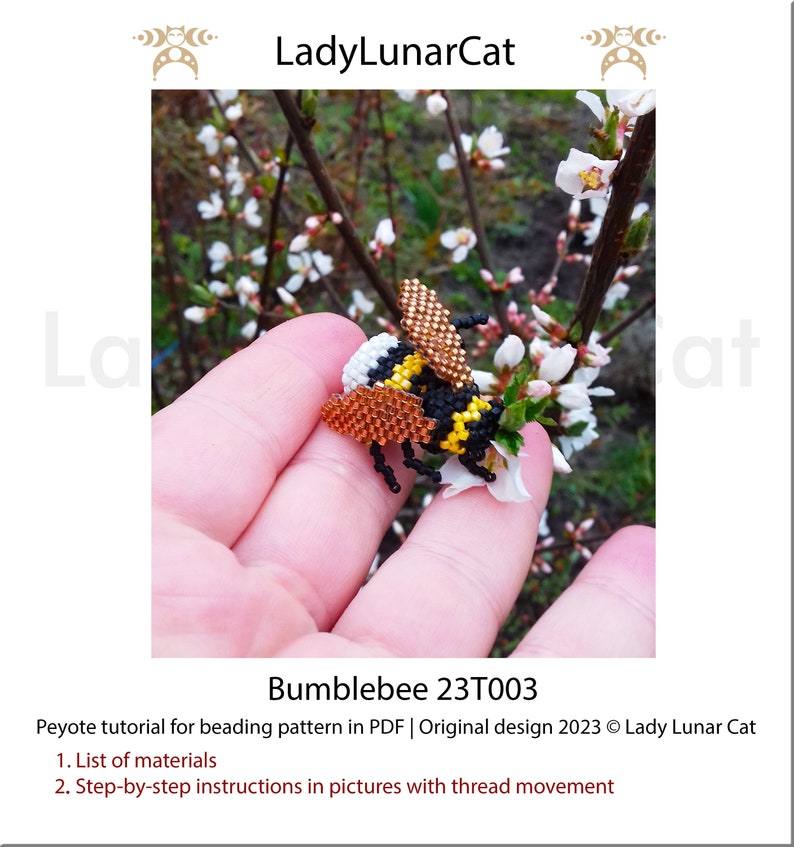 Beading Tutorial Bumblebee Step by Step Instruction - Etsy