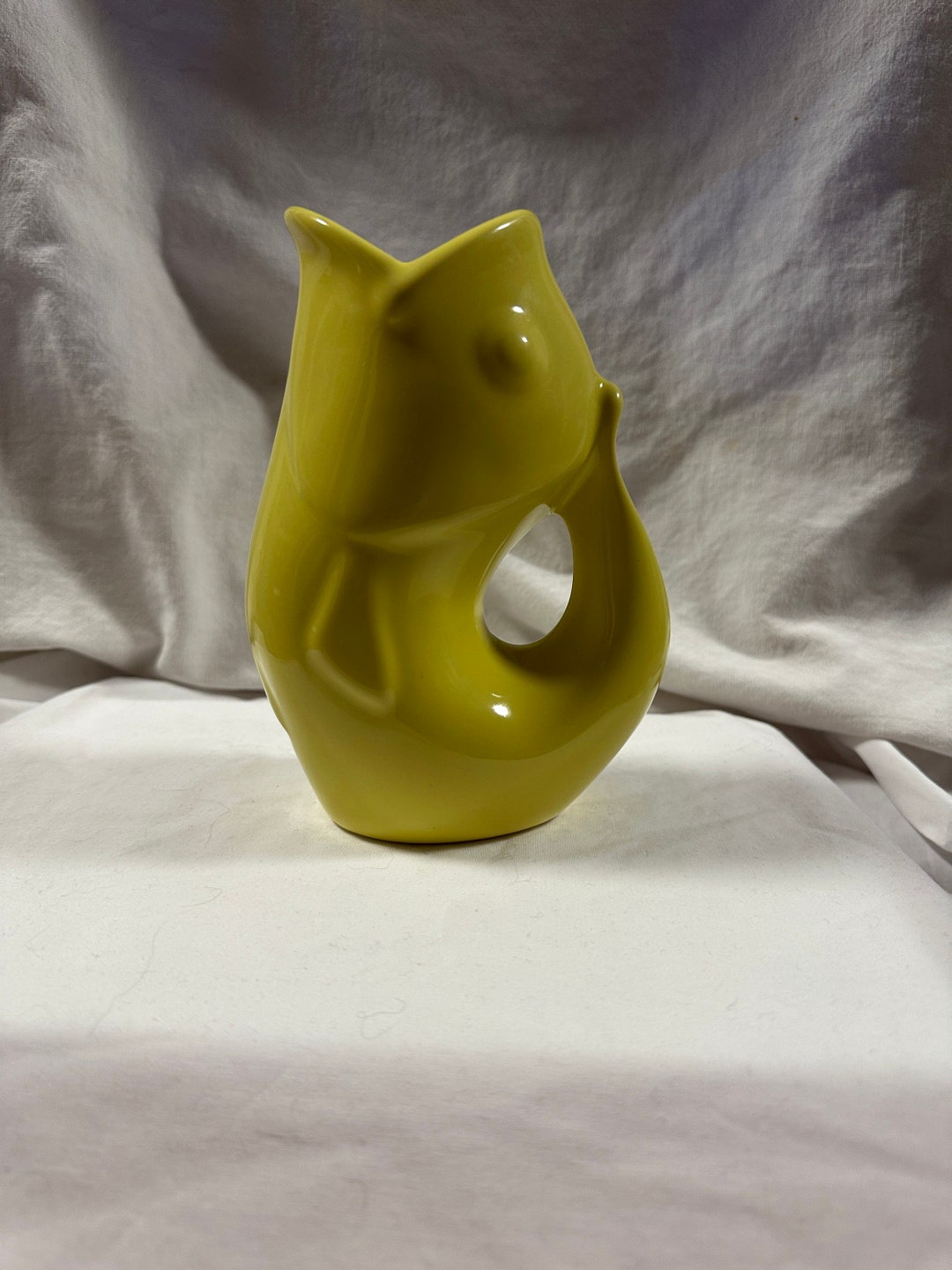 Yellow Gurglepot Fish Pitcher - Etsy