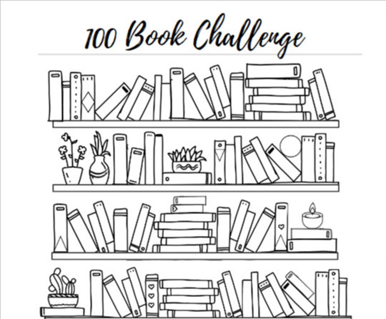 100 Book Challenge 8x11 Reading Challenge Printable & Goodnotes School ...