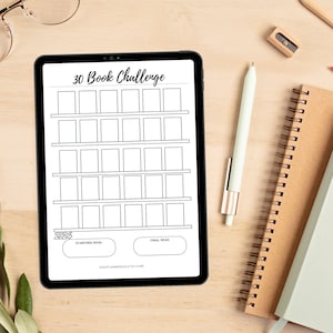 30 Book TBR Reading Challenge Printable & Edit With Goodnotes to Be ...