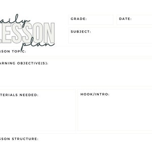 Lesson Plan Templates Daily Weekly & Monthly Planner Printable Digital ...