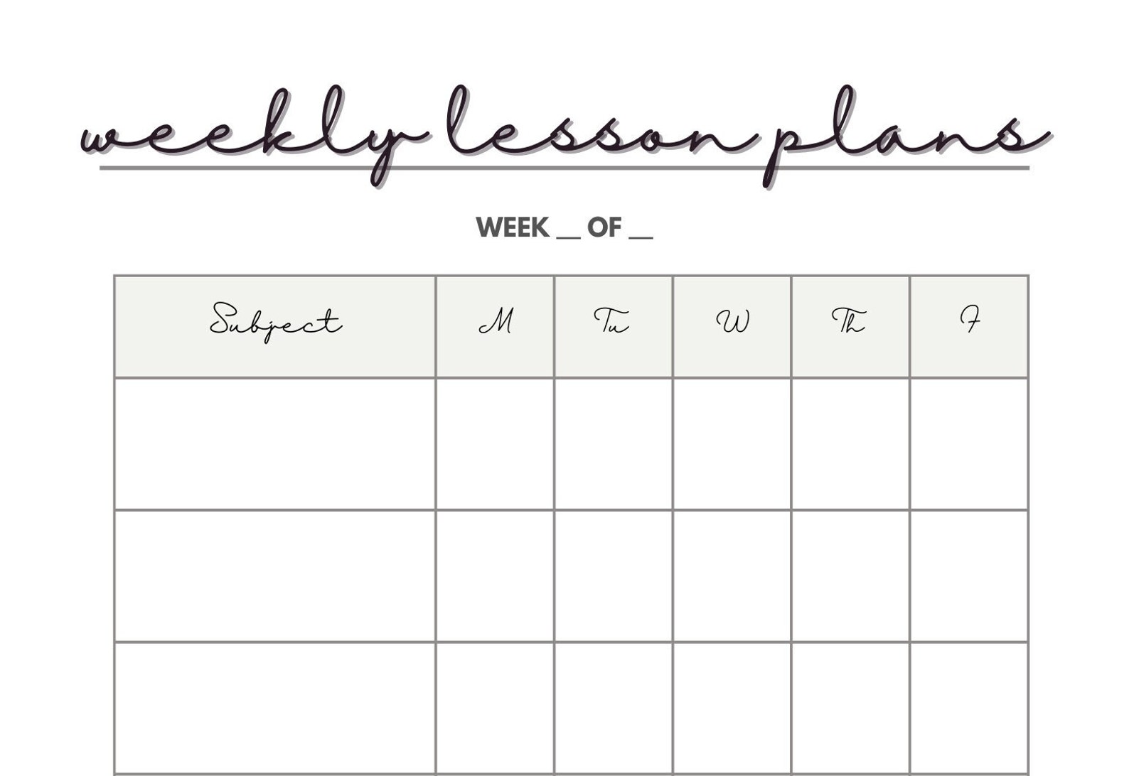Lesson Plan Templates Daily Weekly & Monthly Planner Printable Digital ...