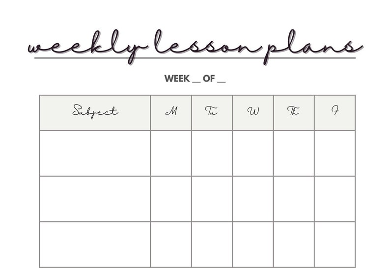 Lesson Plan Templates Daily Weekly & Monthly Planner Printable Digital ...