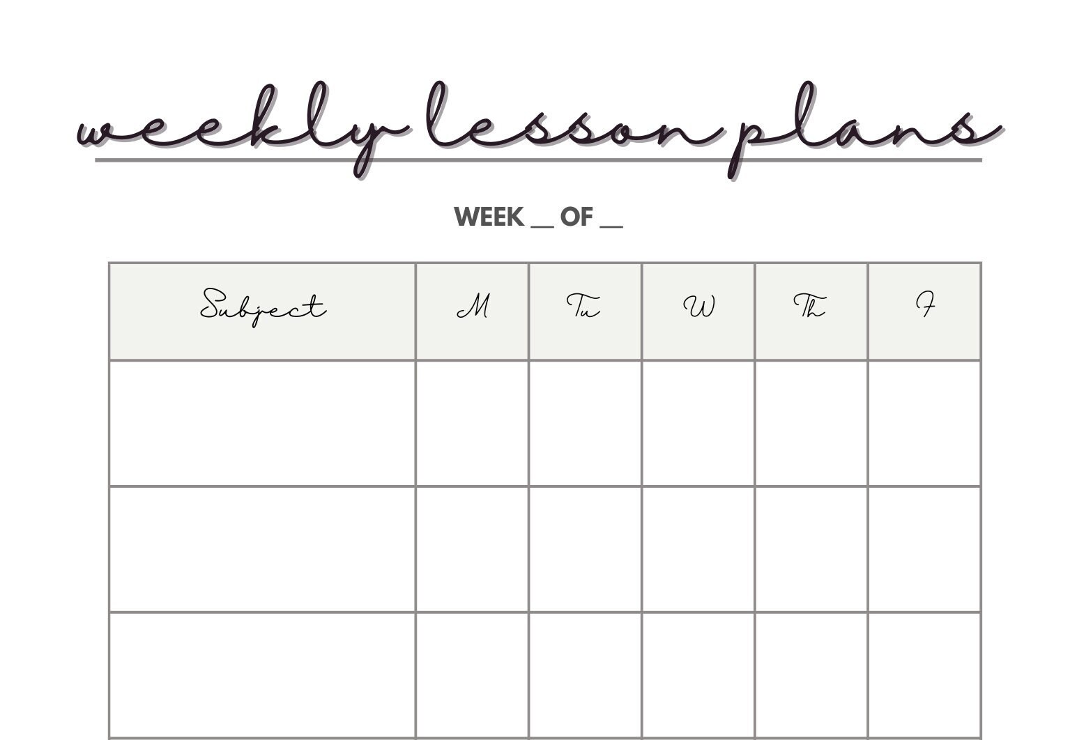 Lesson Plan Templates Daily Weekly & Monthly Planner Printable Digital ...